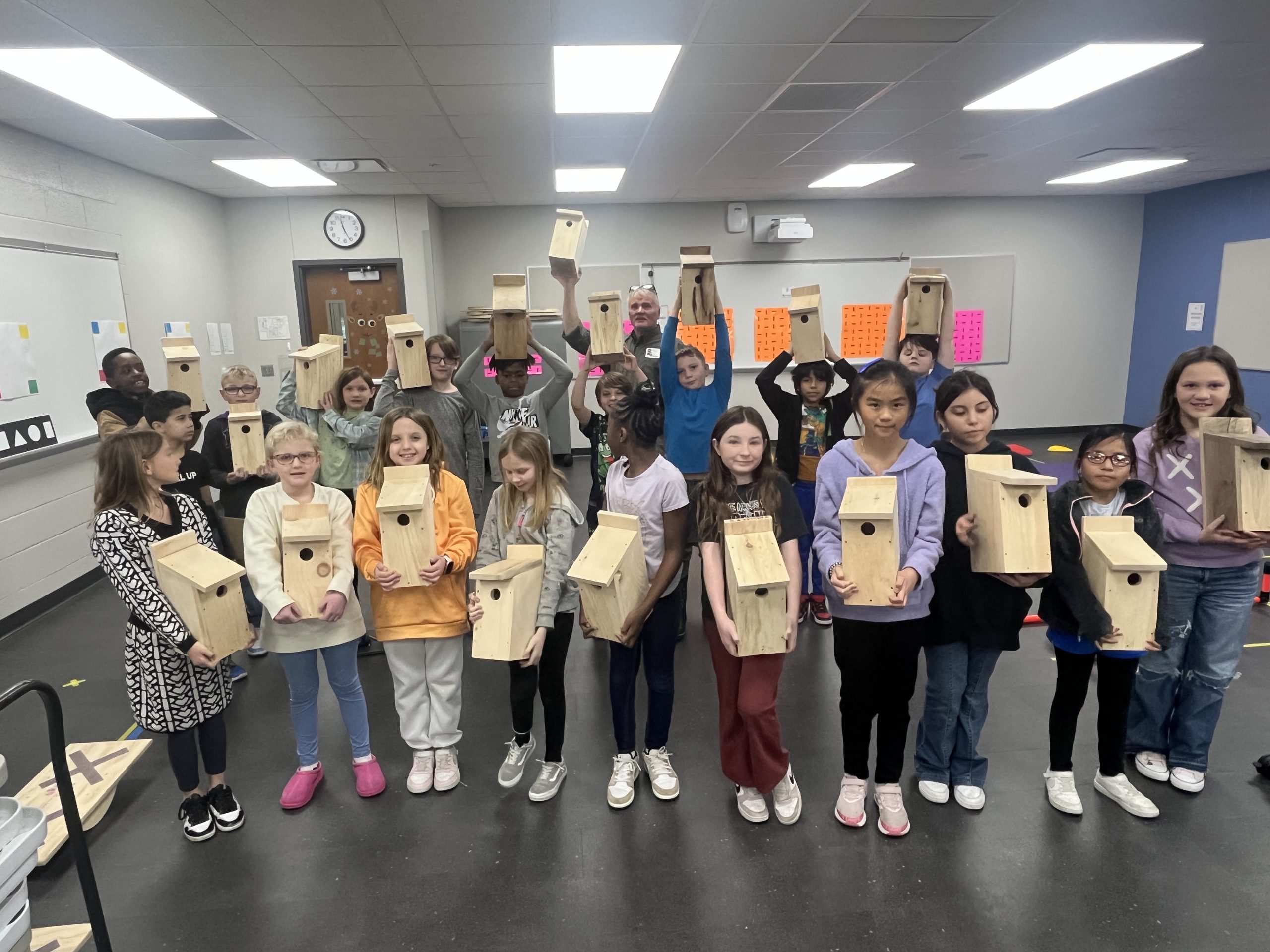 Hands-on Learning with Birdhouses - Meadows Edge Elementary School